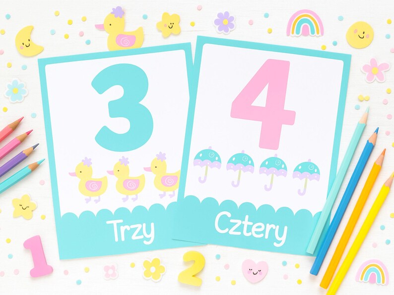 Liczby 1-10 Po Polsku | Polish Numbers Flashcards for Kids | Nauka ...