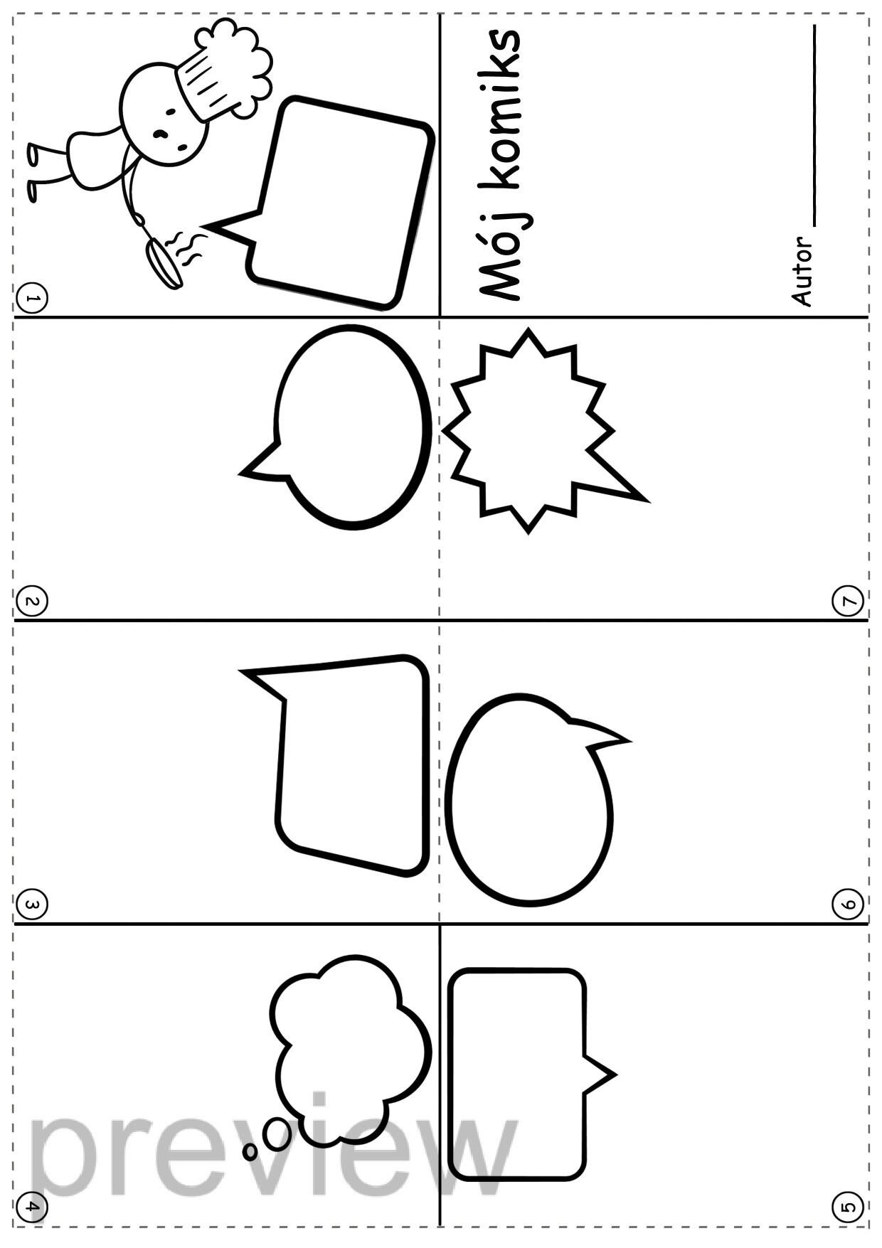 Komiks Dla Dzieci Polish Printables for Kids Comic Template Create Your ...