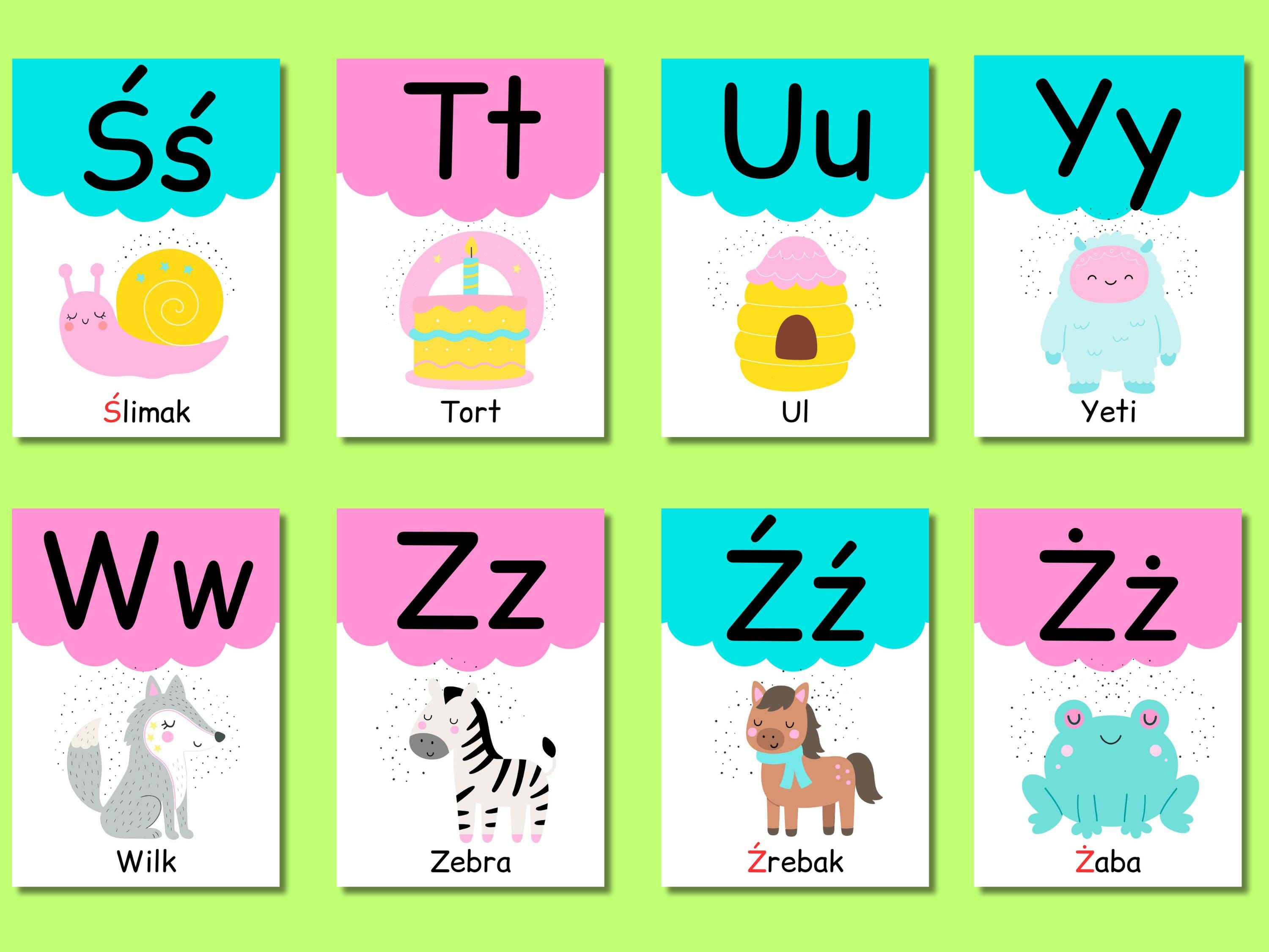 Polish Alphabet Printable - A4 PDF | Educational Flashcards for Kids ...