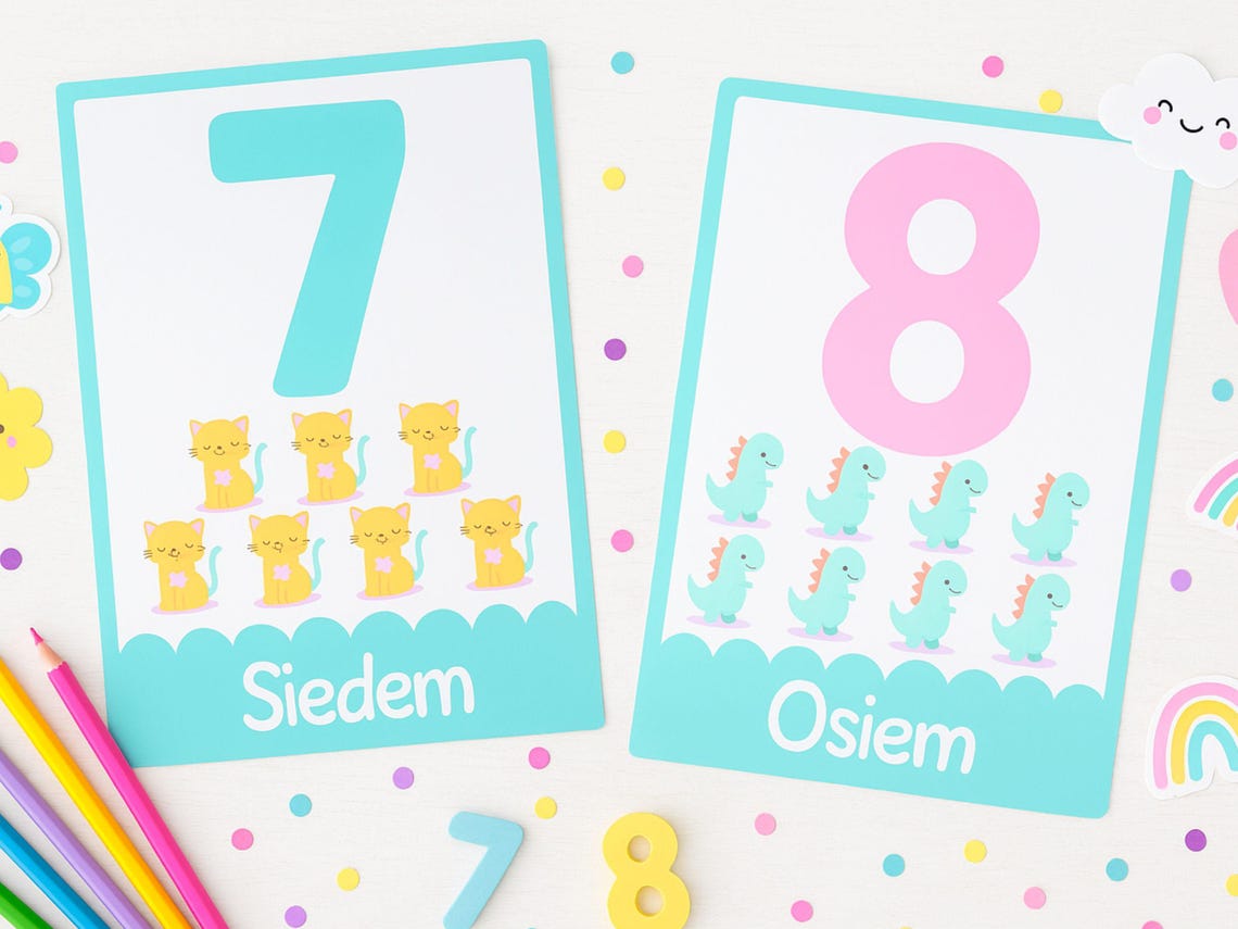 Liczby 1-10 Po Polsku | Polish Numbers Flashcards for Kids | Nauka ...