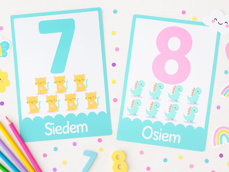 Liczby 1-10 Po Polsku | Polish Numbers Flashcards for Kids | Nauka ...