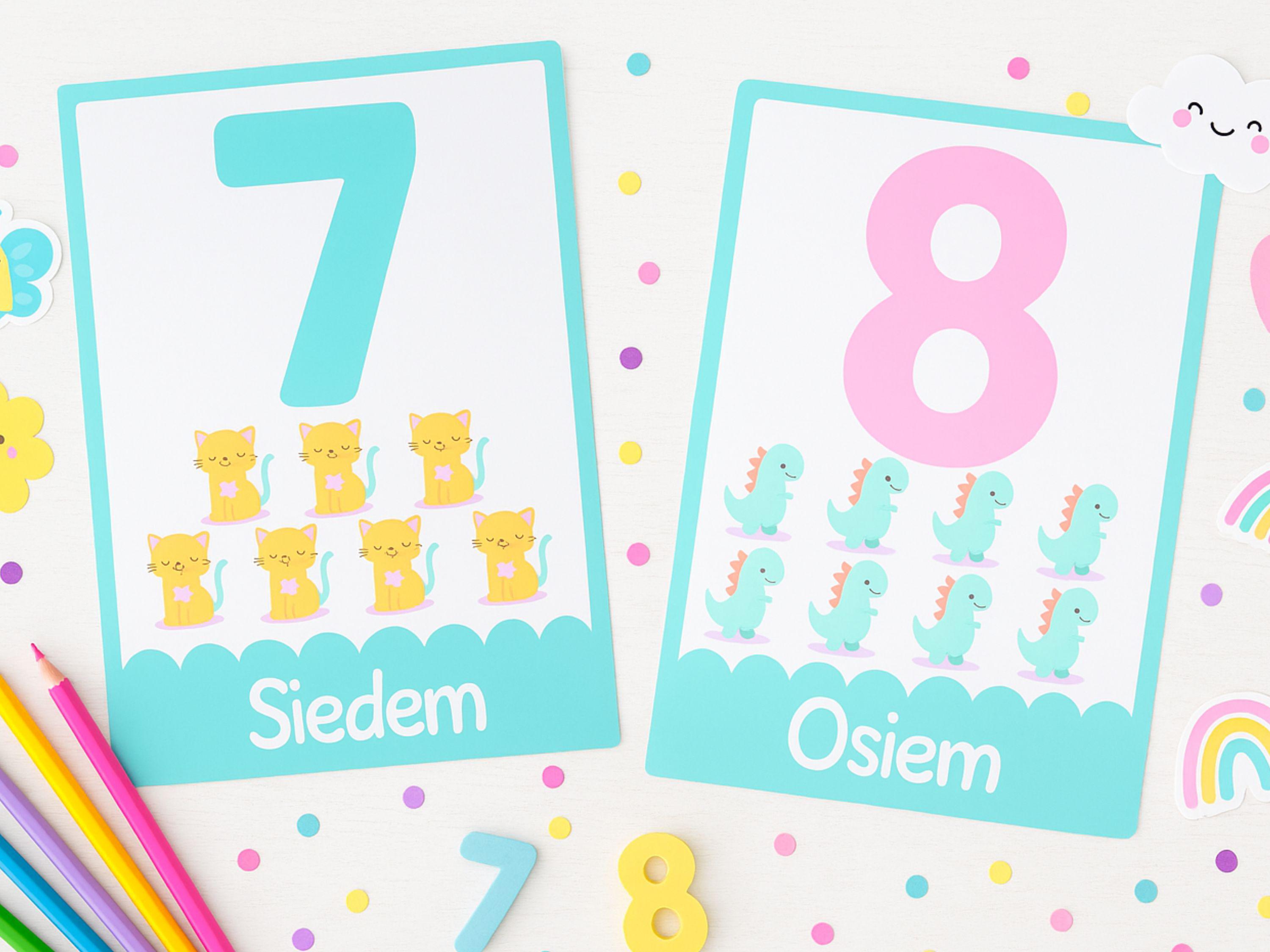 Liczby 1-10 Po Polsku | Polish Numbers Flashcards for Kids | Nauka ...