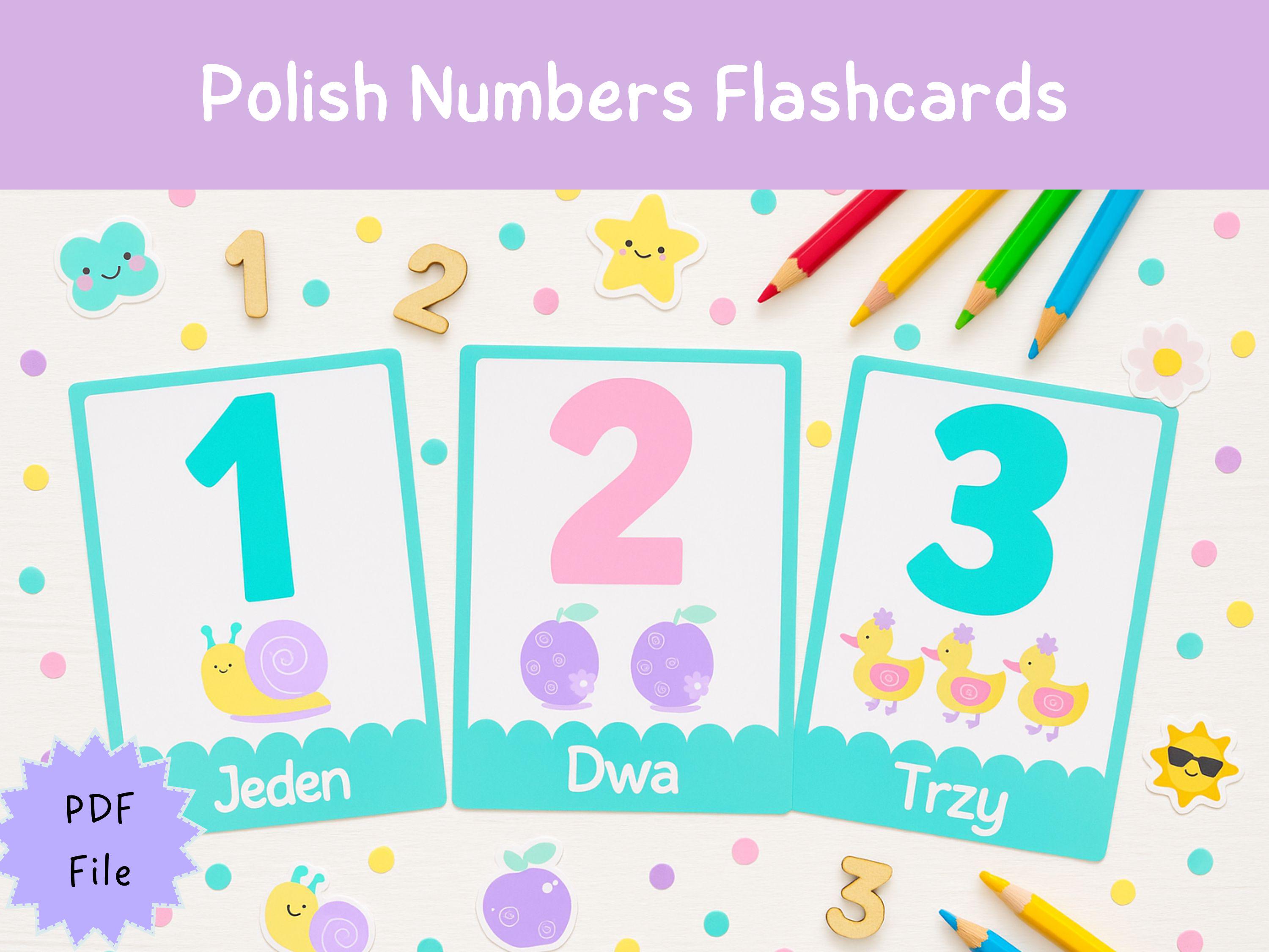 Liczby 1-10 Po Polsku | Polish Numbers Flashcards for Kids | Nauka ...