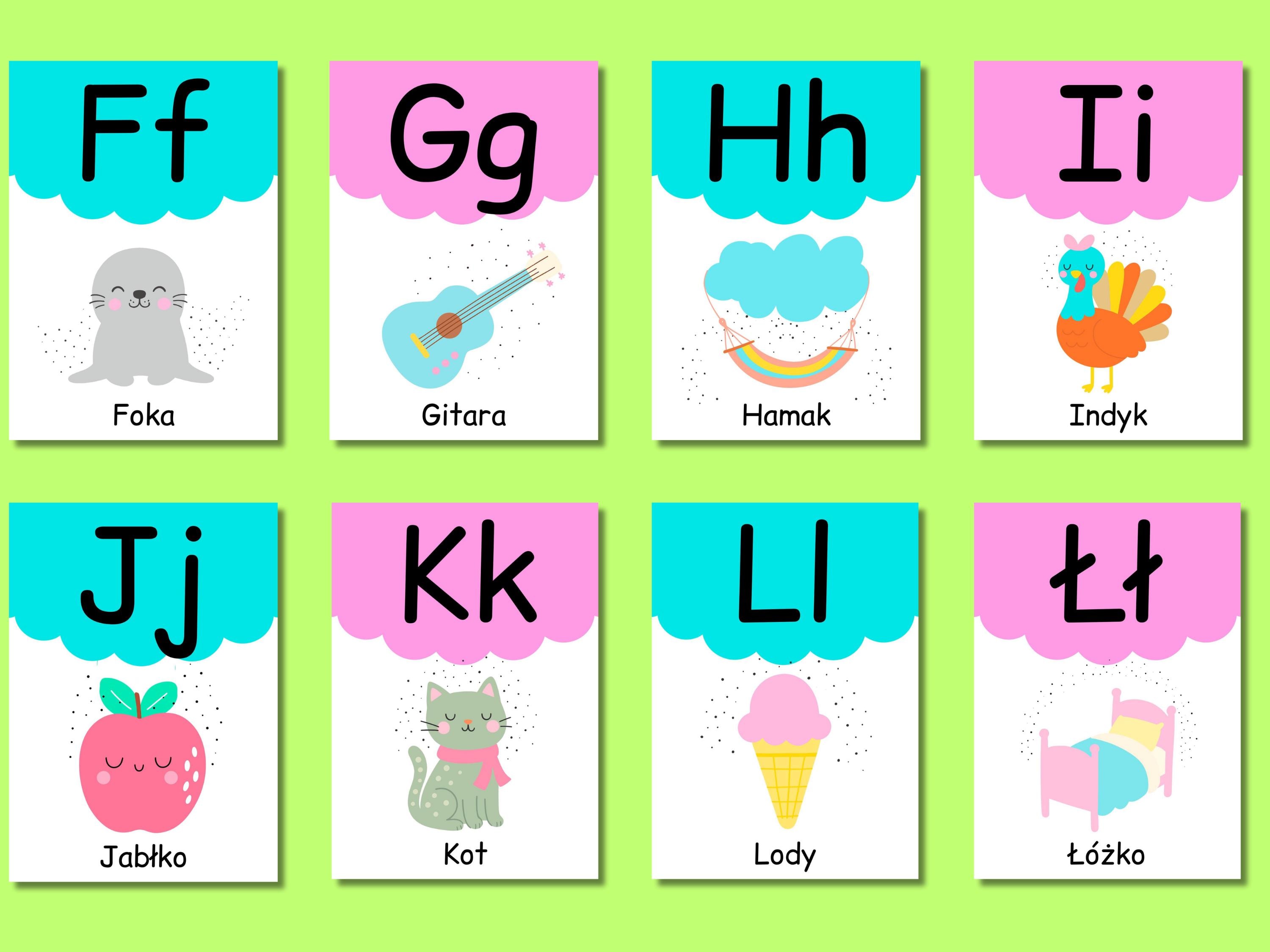 Polish Alphabet Printable - A4 PDF | Educational Flashcards for Kids ...