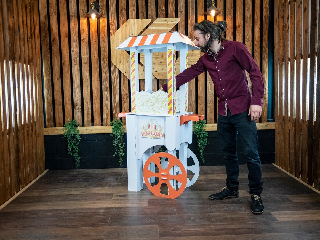 Popcorn Stand, 5ft Printed Party Stall for Holding Packets of Popcorn ...