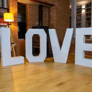 Giant LOVE Letters, Glossy White, Folding Cardboard, Flat Packed ...