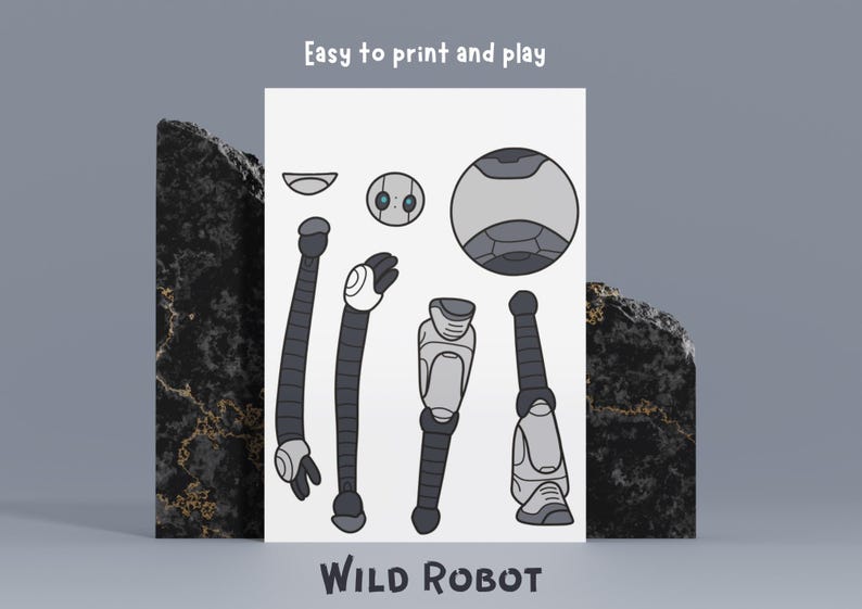 Wild Robot Cut and Glue Scissors Skills Activity for Kids - Etsy