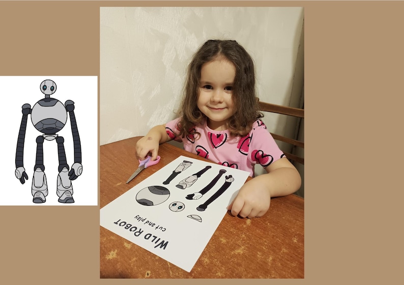 Wild Robot Cut and Glue Scissors Skills Activity for Kids - Etsy