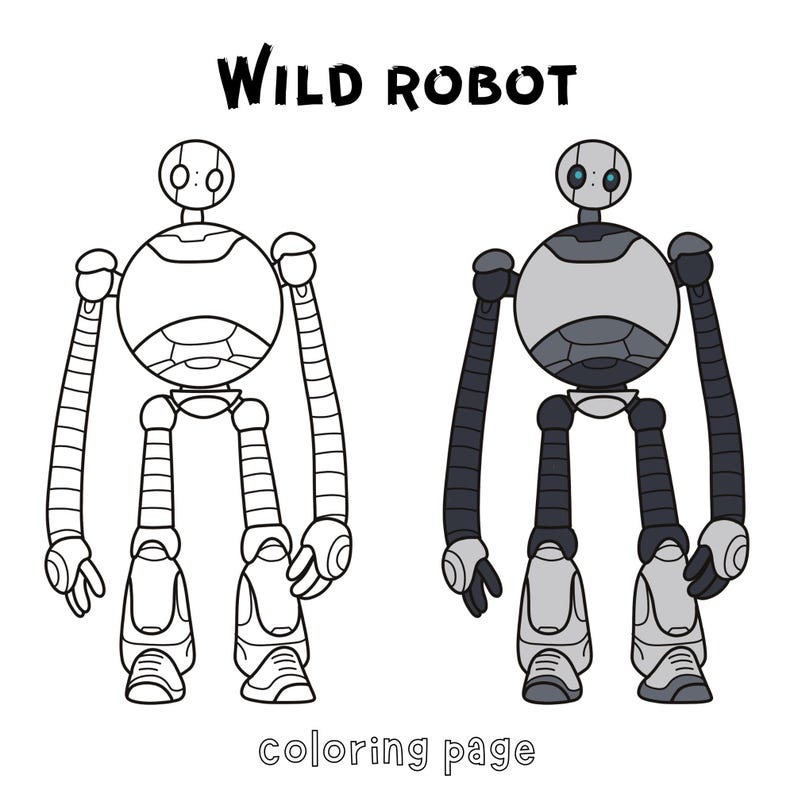 Wild Robot Coloring Page for Kids - Etsy