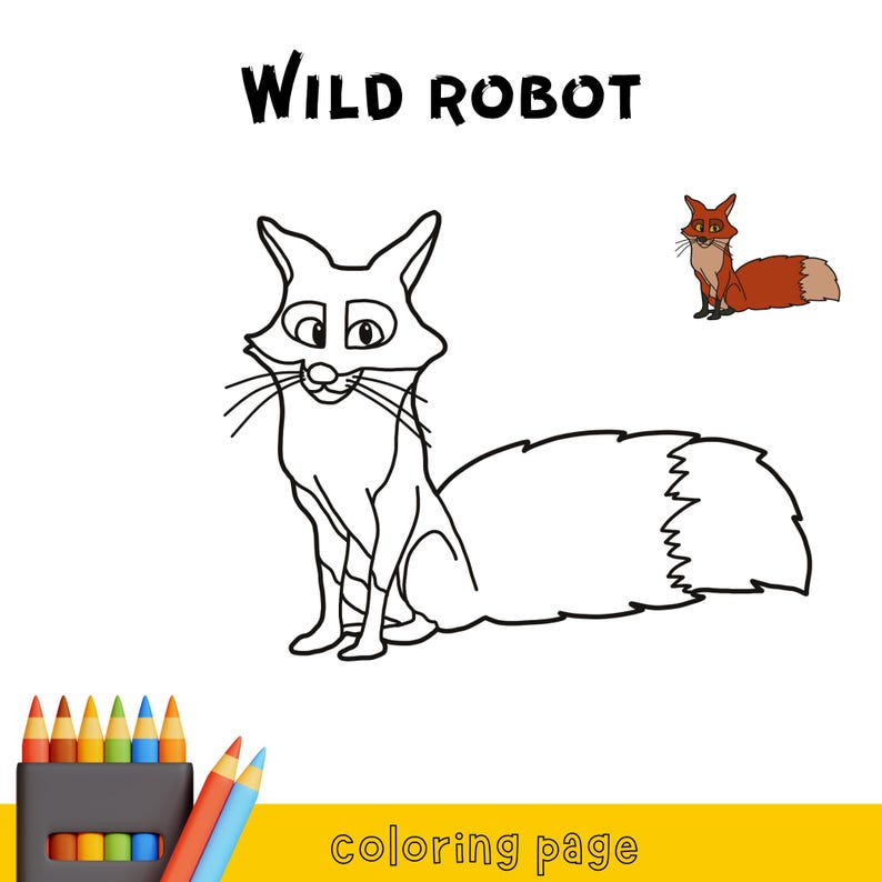Fink Wild Robot Coloring Page for Kids - Etsy