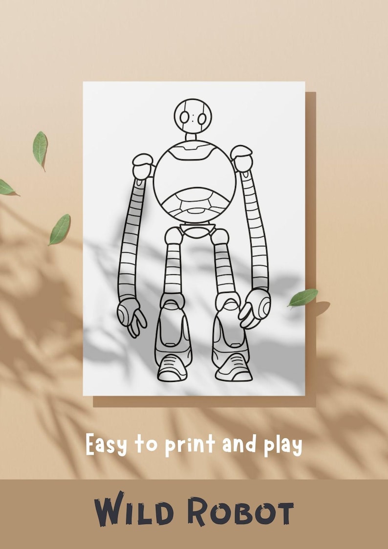 Wild Robot Coloring Page for Kids - Etsy