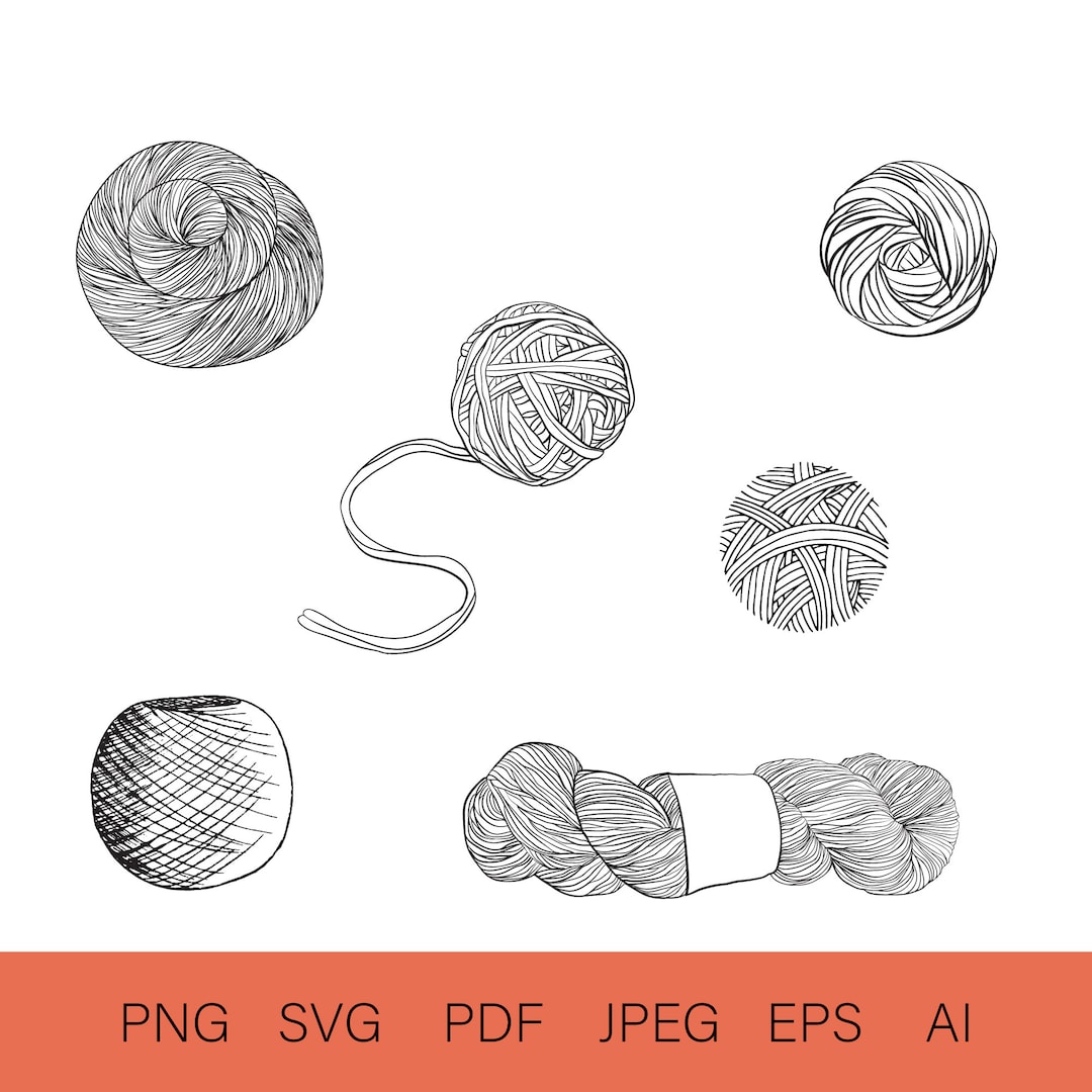 Yarn Balls Knitting and Crochet Digital SVG Bundle, Knitting SVG ...