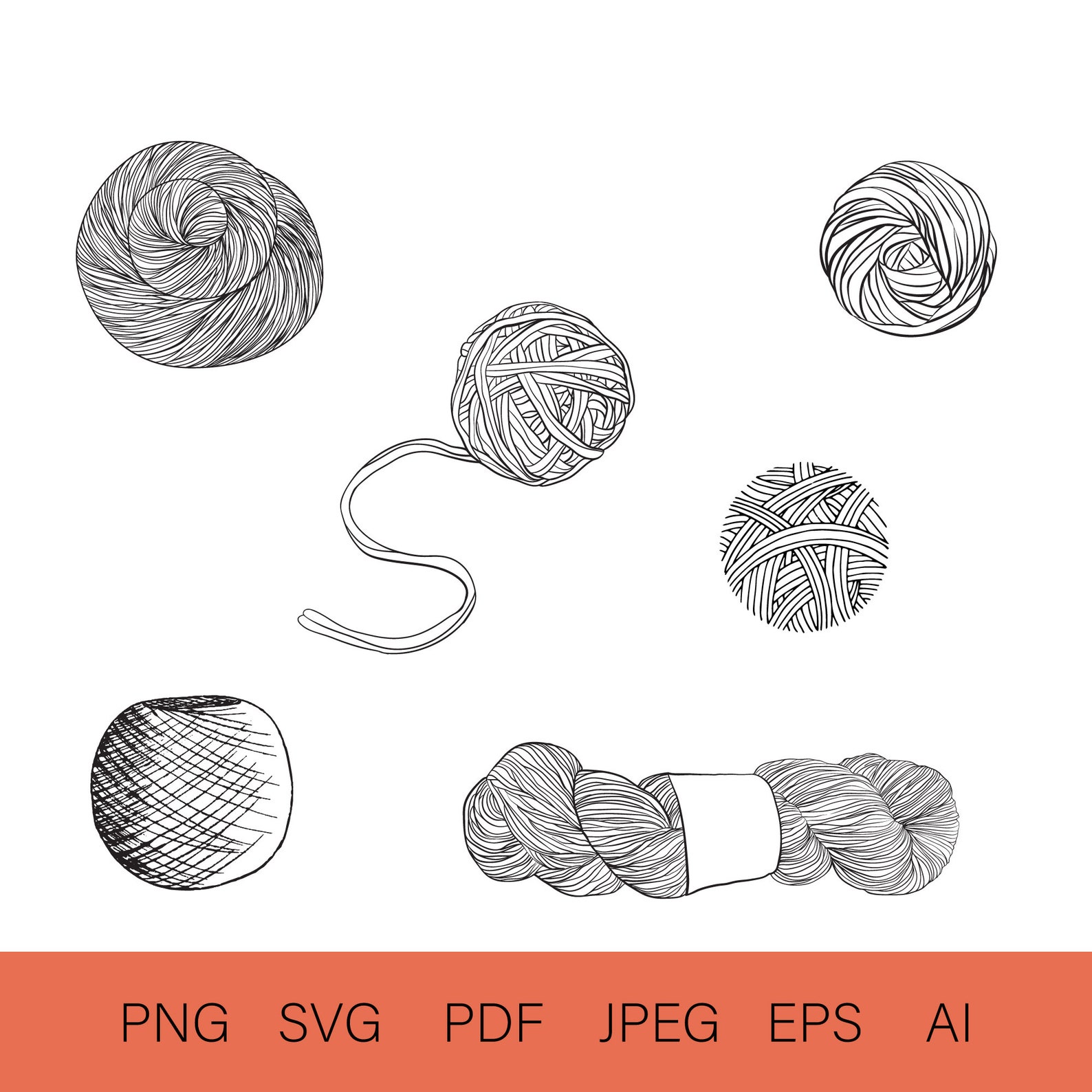 Yarn Balls Knitting and Crochet Digital SVG Bundle, Knitting SVG ...