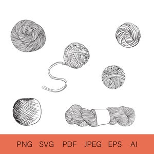 Yarn Balls Knitting and Crochet Digital SVG Bundle, Knitting SVG ...