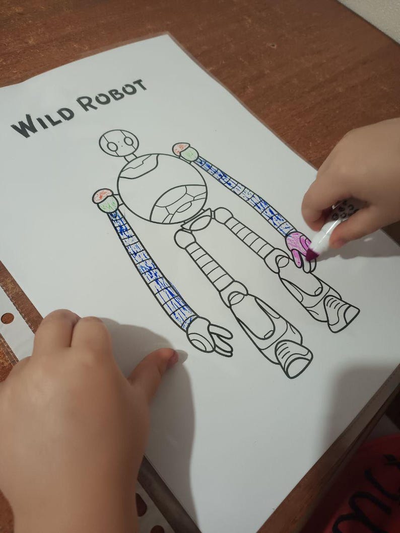 Wild Robot Coloring Page for Kids - Etsy