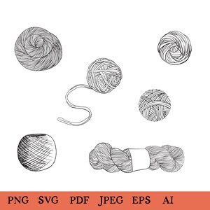 Yarn Balls Knitting and Crochet Digital SVG Bundle, Knitting SVG ...
