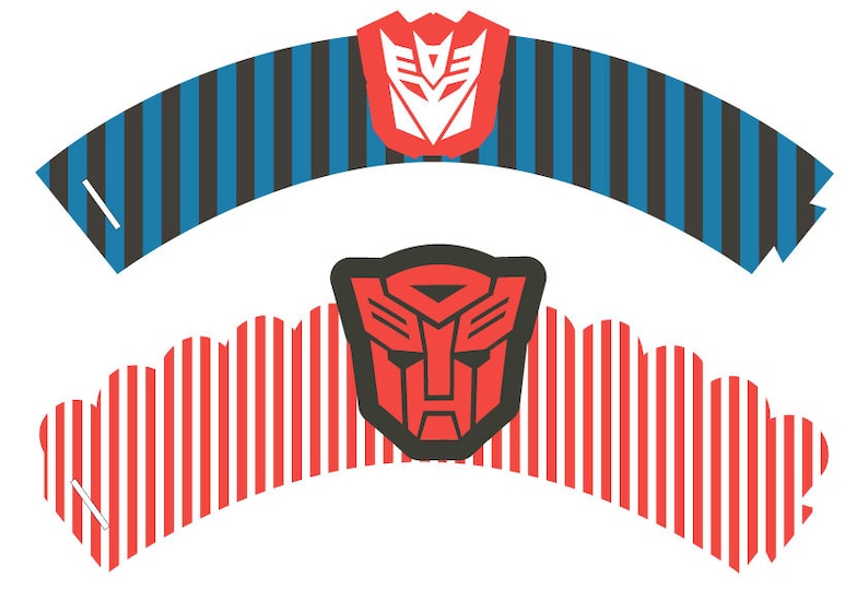 Transformers Birthday Party Decorations: Cupcake Toppers, Patterns ...