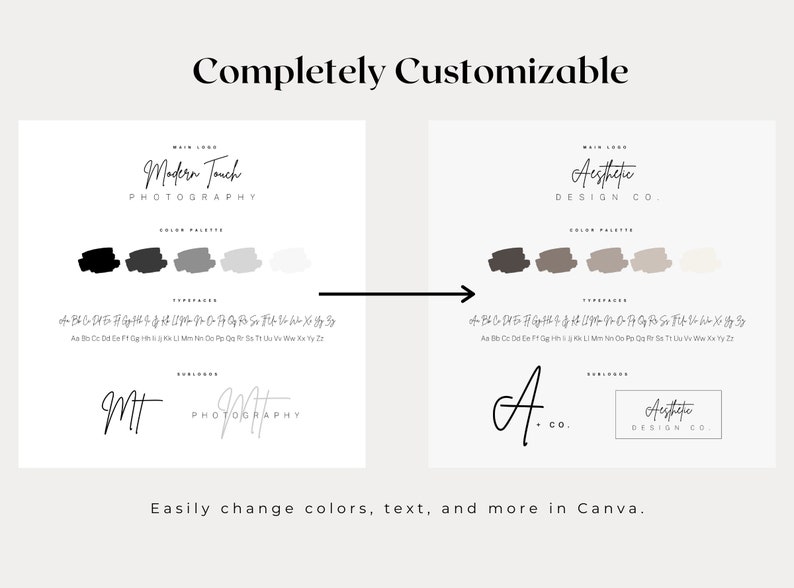 Premade Modern Logo Design, CANVA Template,simple Custom Logo,custom ...