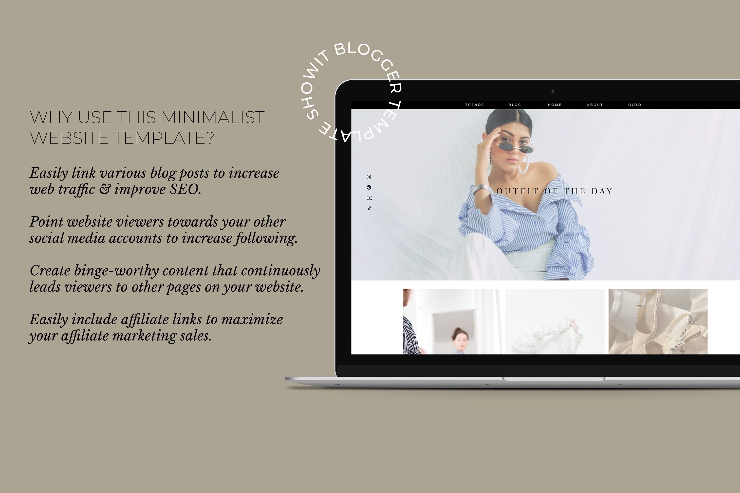 Showit Blogger Template, Fashion Blogger Website Template, Minimalist Website Theme - Etsy