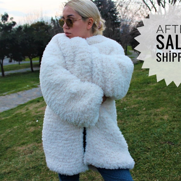 Knitted Fur Coat - Etsy