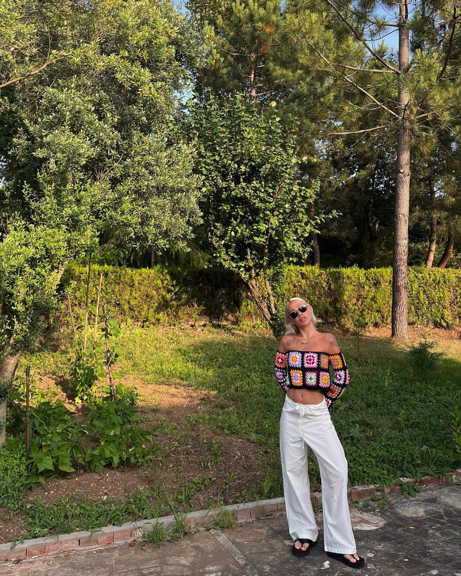 Granny Square Crop Top, Woman Long Sleeve, Boho Style Cardigan, Crochet ...