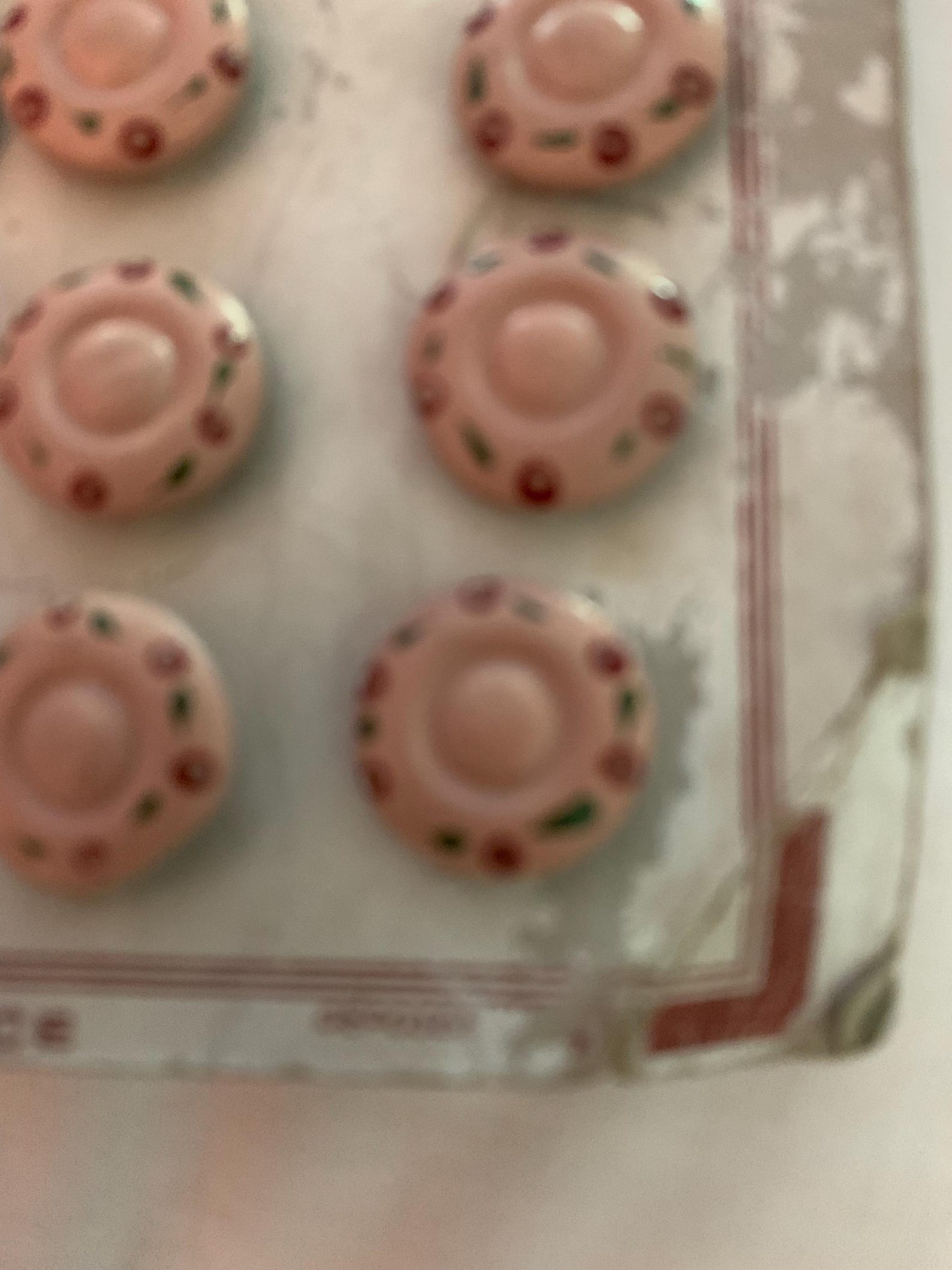 1930s Buttons French Handpainted Dusky Pink X 15 Original Card Wood - Etsy