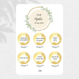 Planning EVJF sous forme de carte à gratter, programme EVJF ...