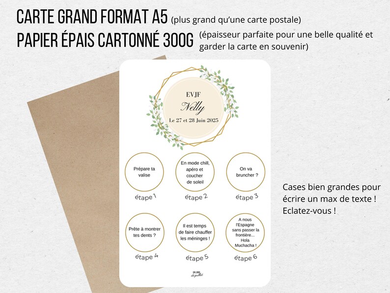 Planning EVJF sous forme de carte à gratter, programme EVJF ...