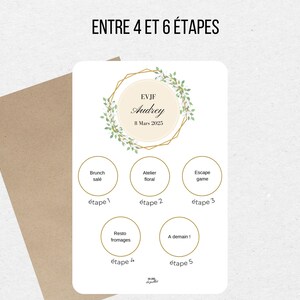 Planning EVJF sous forme de carte à gratter, programme EVJF ...