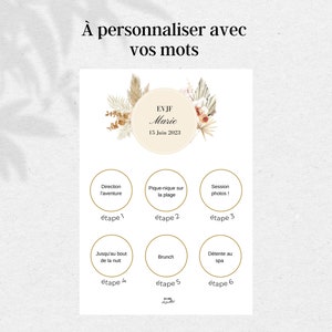 Planning EVJF sous forme de carte à gratter, programme EVJF ...