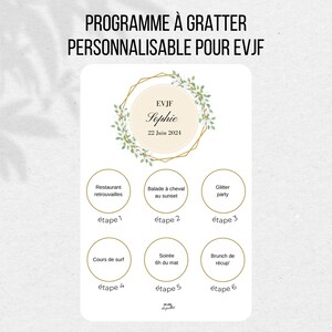 Planning EVJF sous forme de carte à gratter, programme EVJF ...