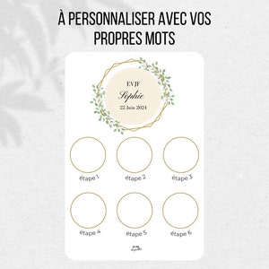 Planning EVJF sous forme de carte à gratter, programme EVJF ...
