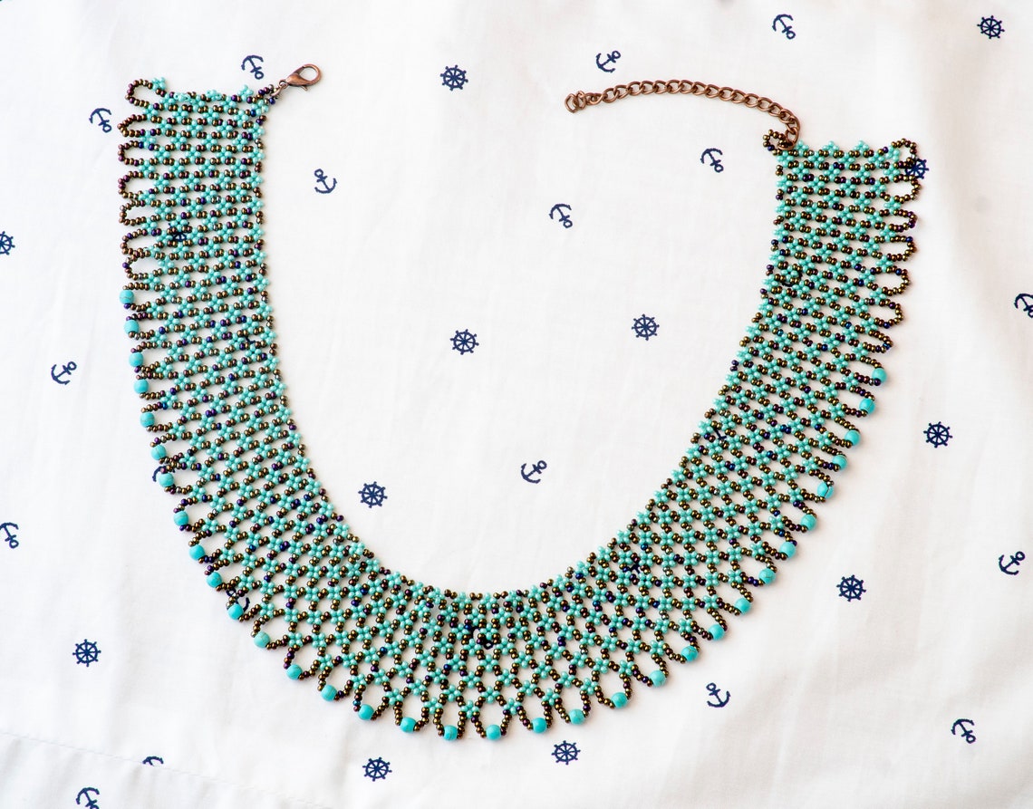 RGB Collar Necklace Style Ginsburg Beaded Jewelry Dissent - Etsy