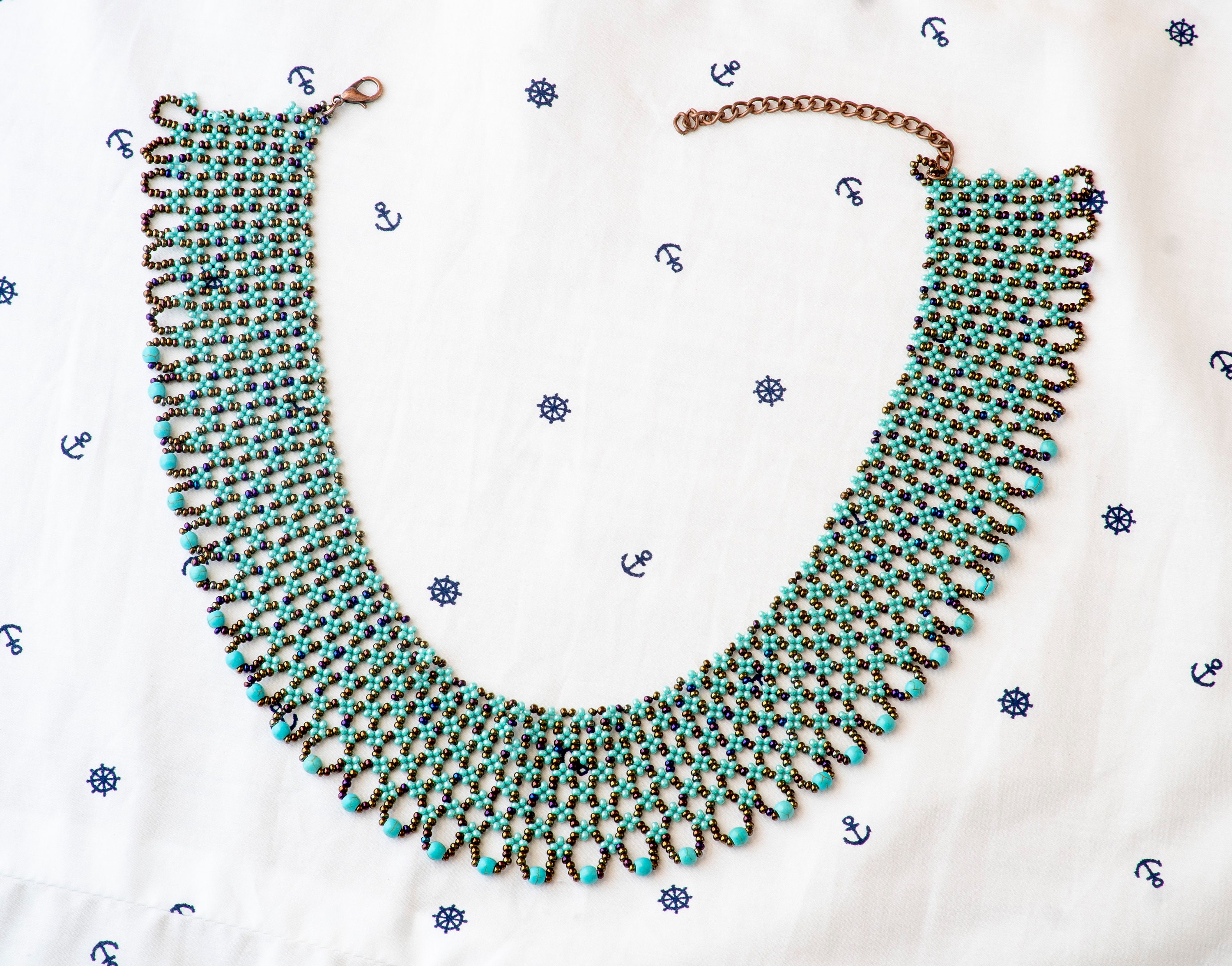 RGB Collar Necklace Style Ginsburg Beaded Jewelry Dissent - Etsy