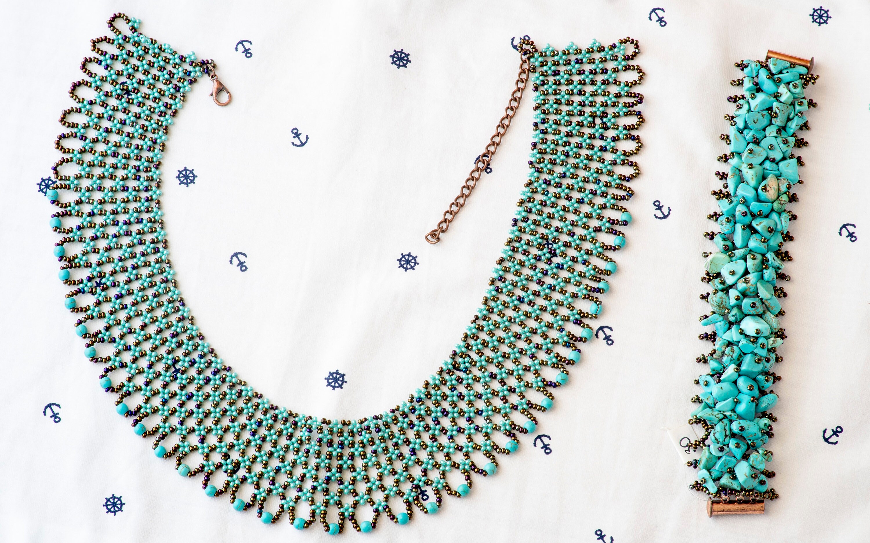 RGB Collar Necklace Style Ginsburg Beaded Jewelry Dissent - Etsy