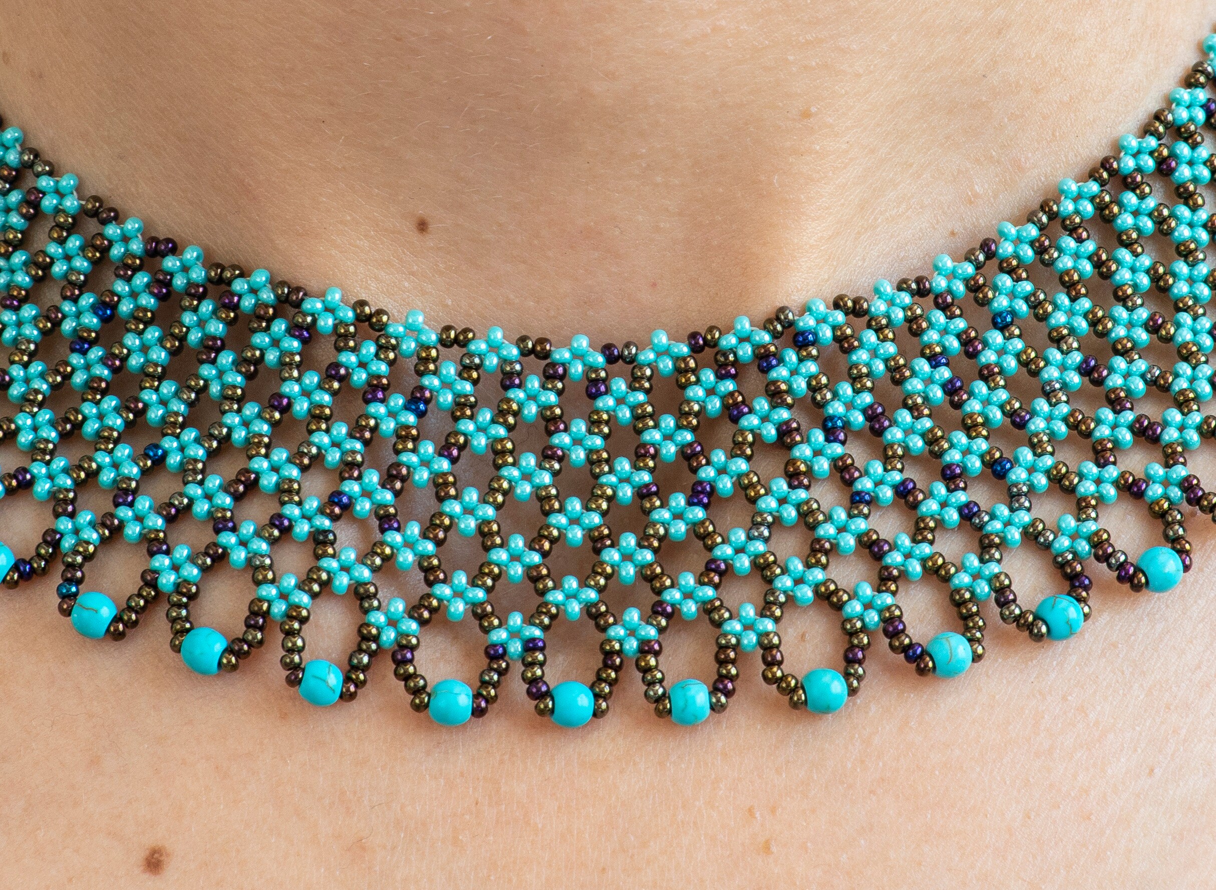 RGB Collar Necklace Style Ginsburg Beaded Jewelry Dissent - Etsy