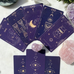 DARK PURPLE GOLD Tarot Deck 78 Cards, Mystical Universe, Tarot Deck ...