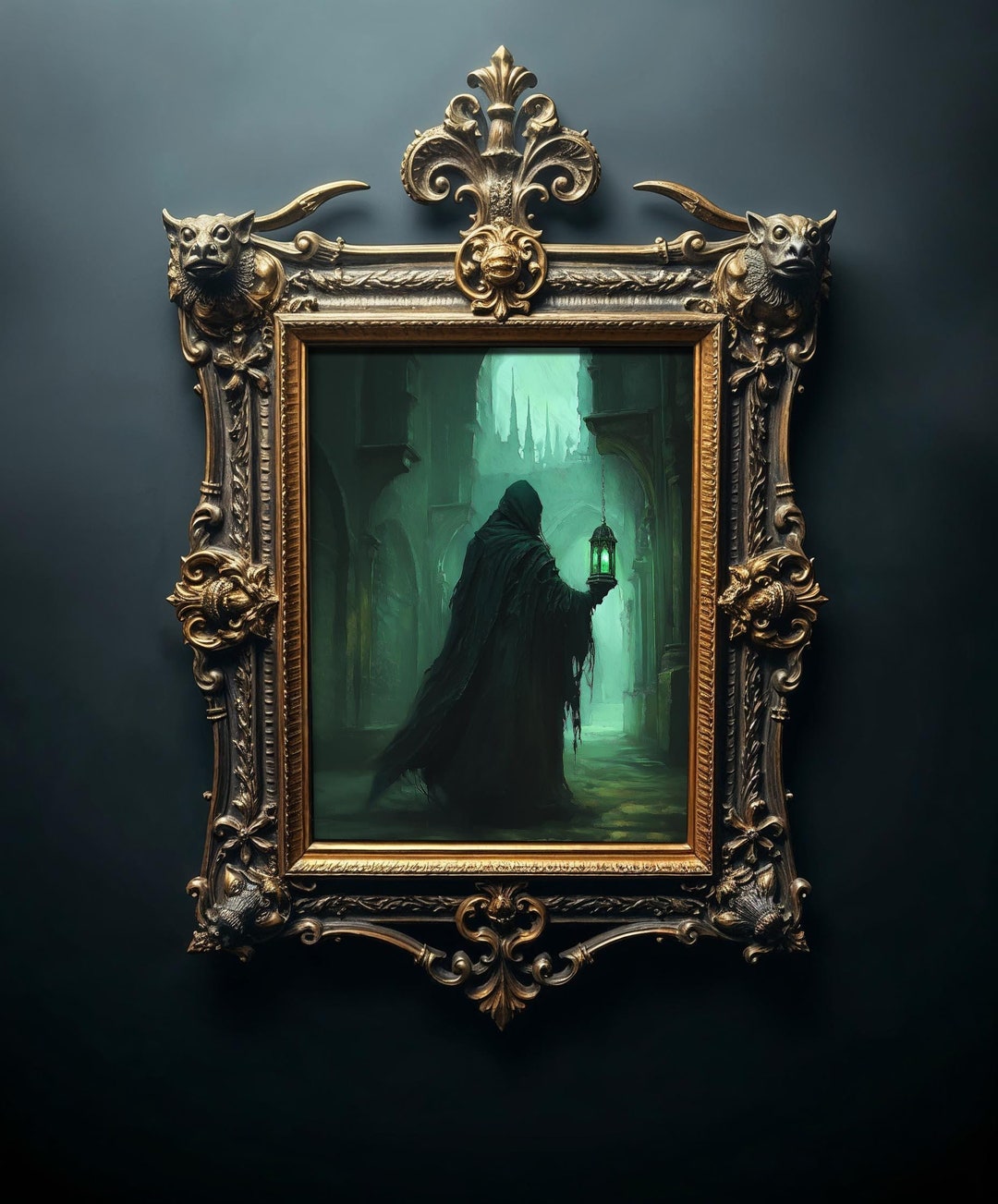 Gothic Melancholic Man Oil Painting Print, Printable Vintage Dark ...