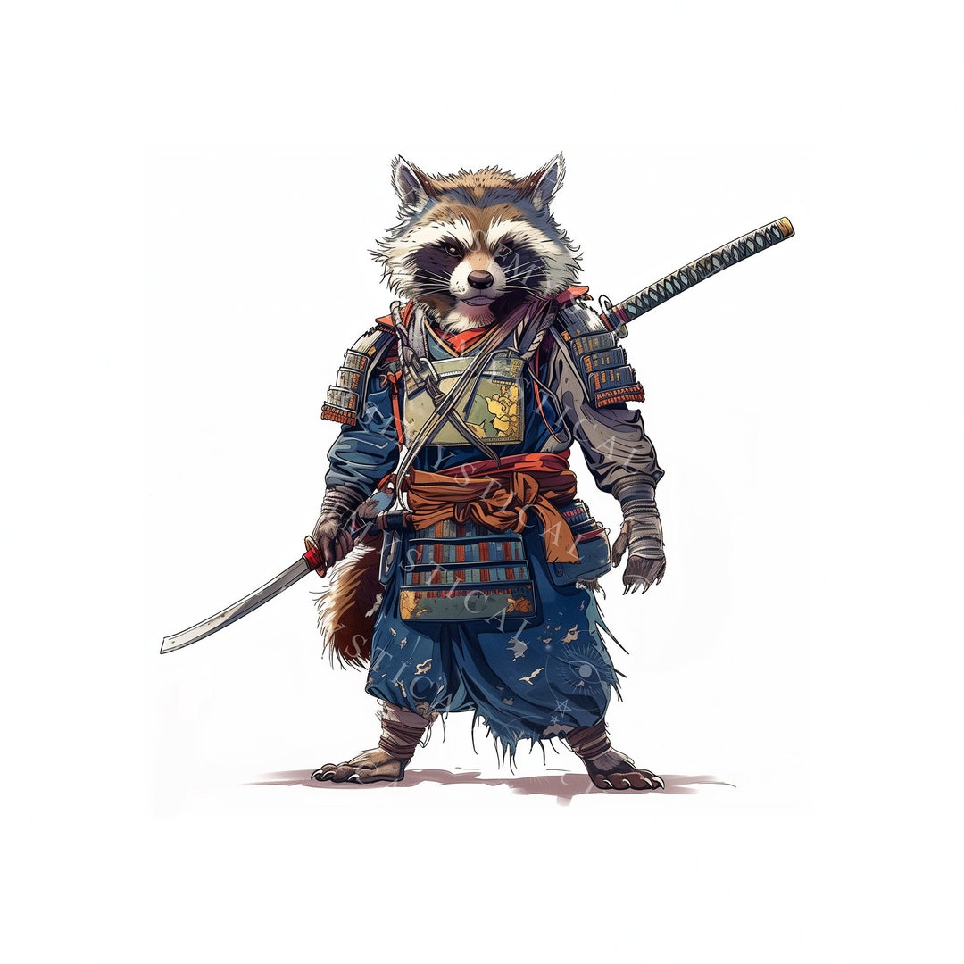 Racoon Clipart, Racoon Samurai Clipart PNG, High Resolution 300 DPI ...