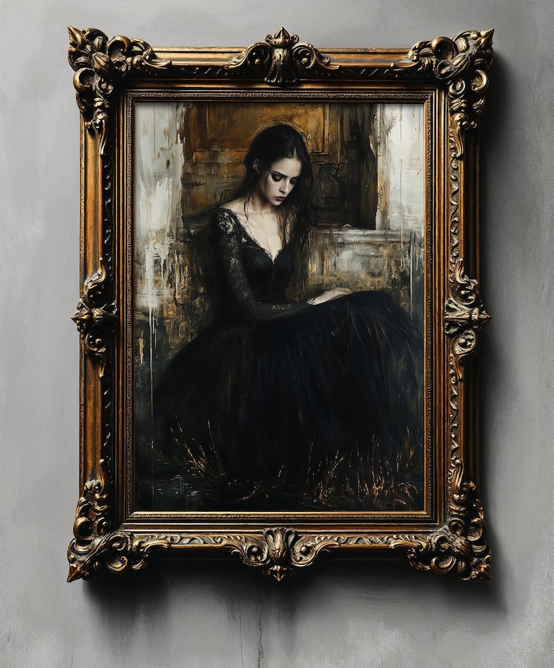 Gothic Glamorous Opera Singer Oil Painting Print, Printable Vintage ...