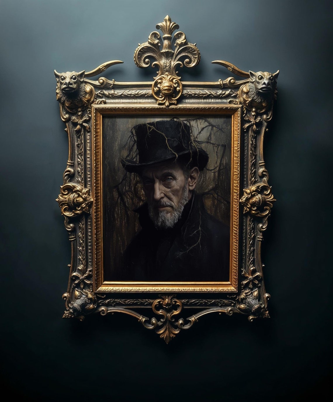 Gothic Victorian Patriarch Old Man Oil Painting Print, Printable ...