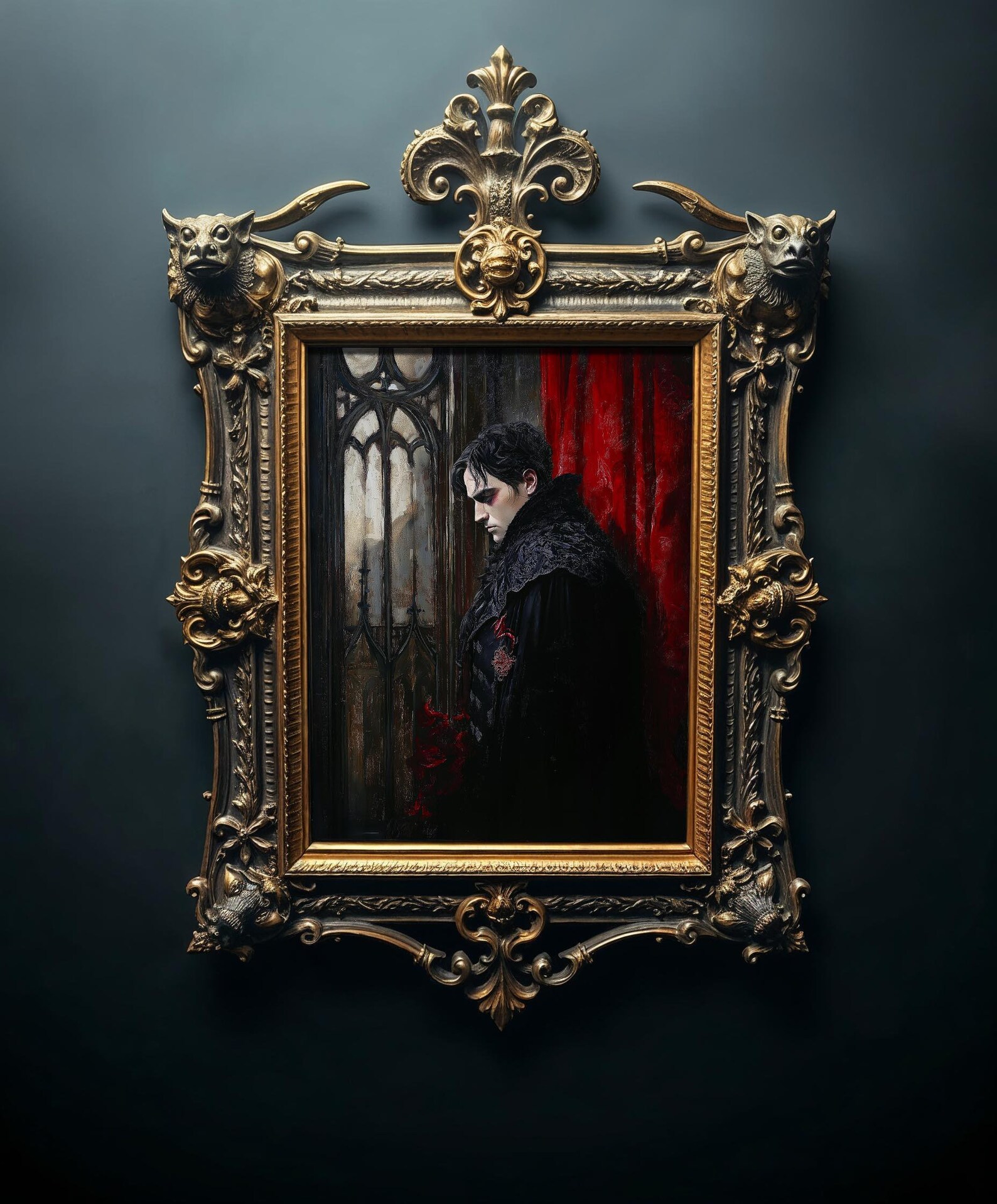 Gothic Aristocratic Man Oil Painting Print, Printable Vintage Dark ...