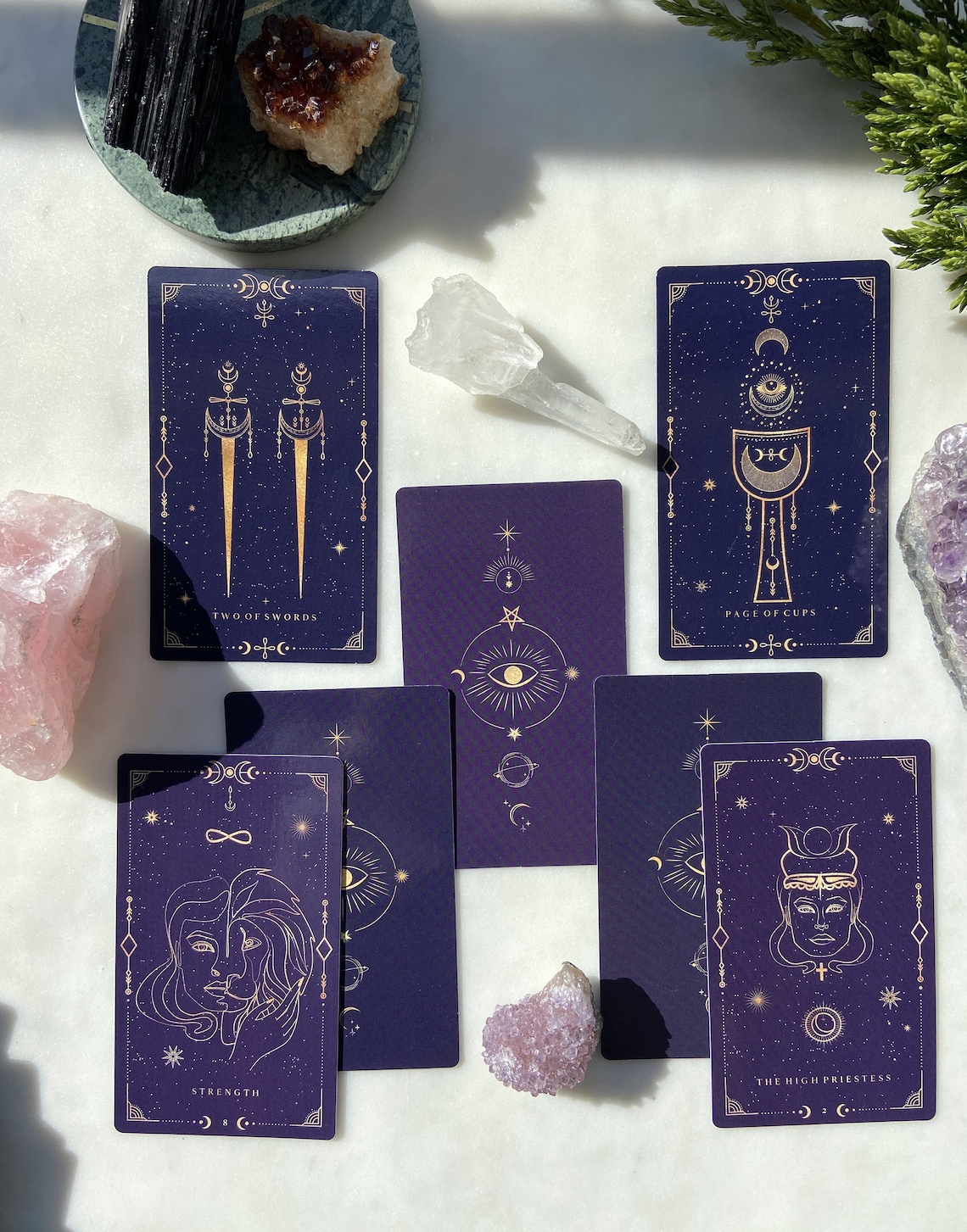 DARK PURPLE GOLD Tarot Deck 78 Cards Mystical Universe Tarot - Etsy
