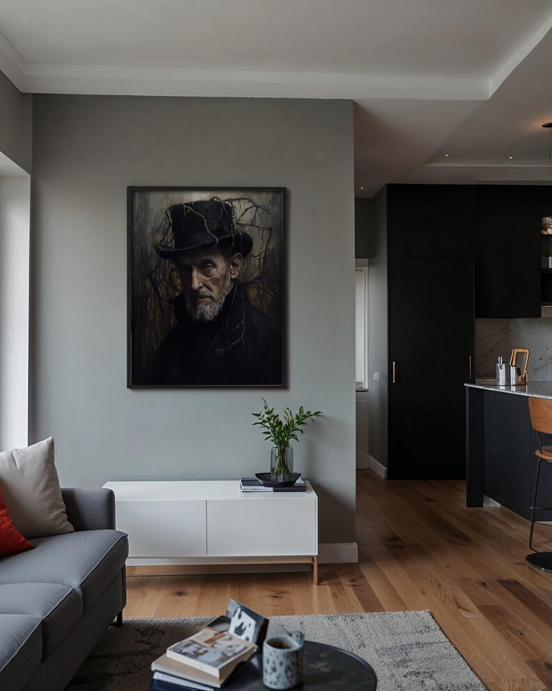 Gothic Victorian Patriarch Old Man Oil Painting Print, Printable ...