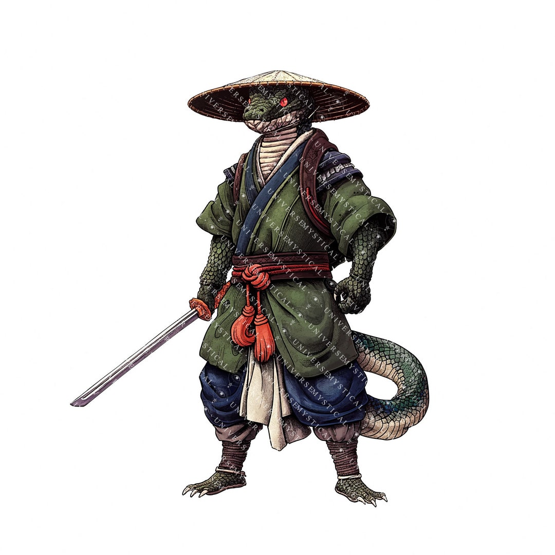Snake Clipart, Snake Samurai With a Sword, 300 DPI, Transparent ...