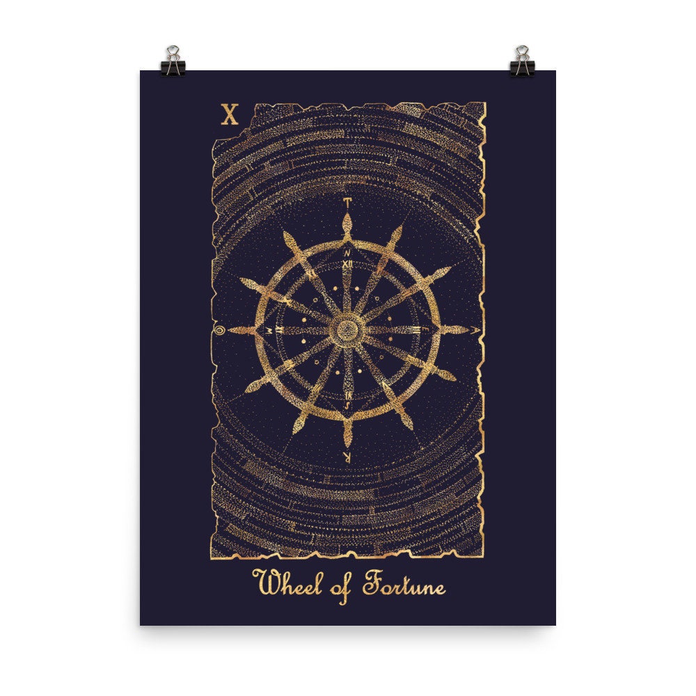 Tarot Card Poster Wheel of Fortune Mystical Universe Tarot - Etsy