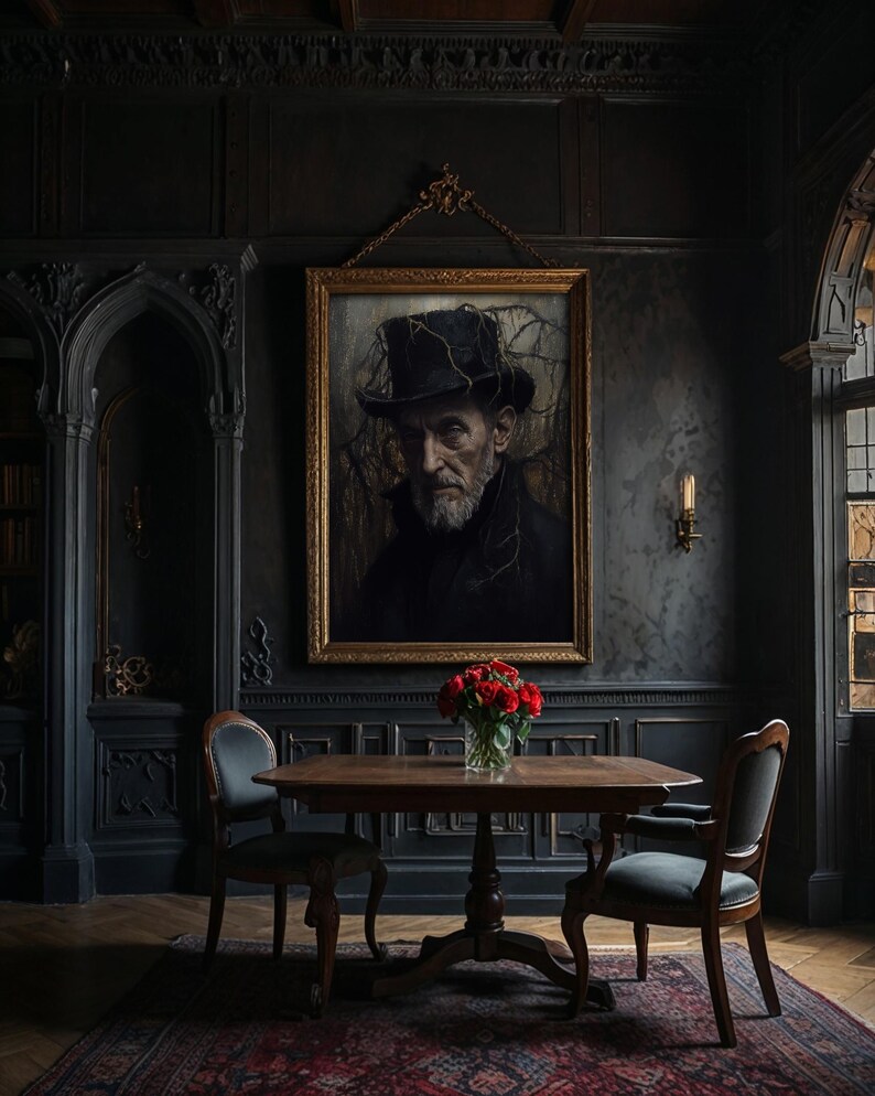 Gothic Victorian Patriarch Old Man Oil Painting Print, Printable ...