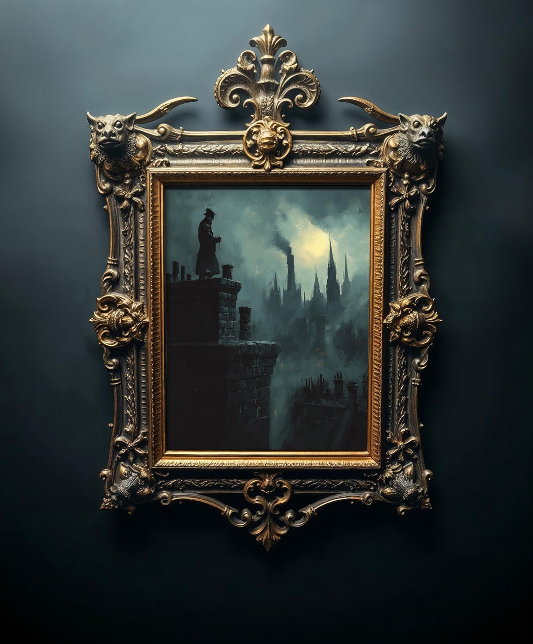 Gothic Chimney Sweep Oil Painting Print, Printable Vintage Dark Romance ...