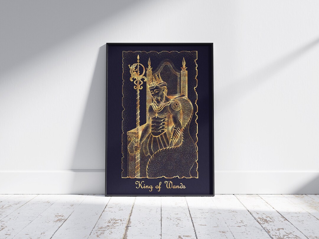 Tarot Poster King of Wands, Mystical Universe, Large Wall Art Prints ...