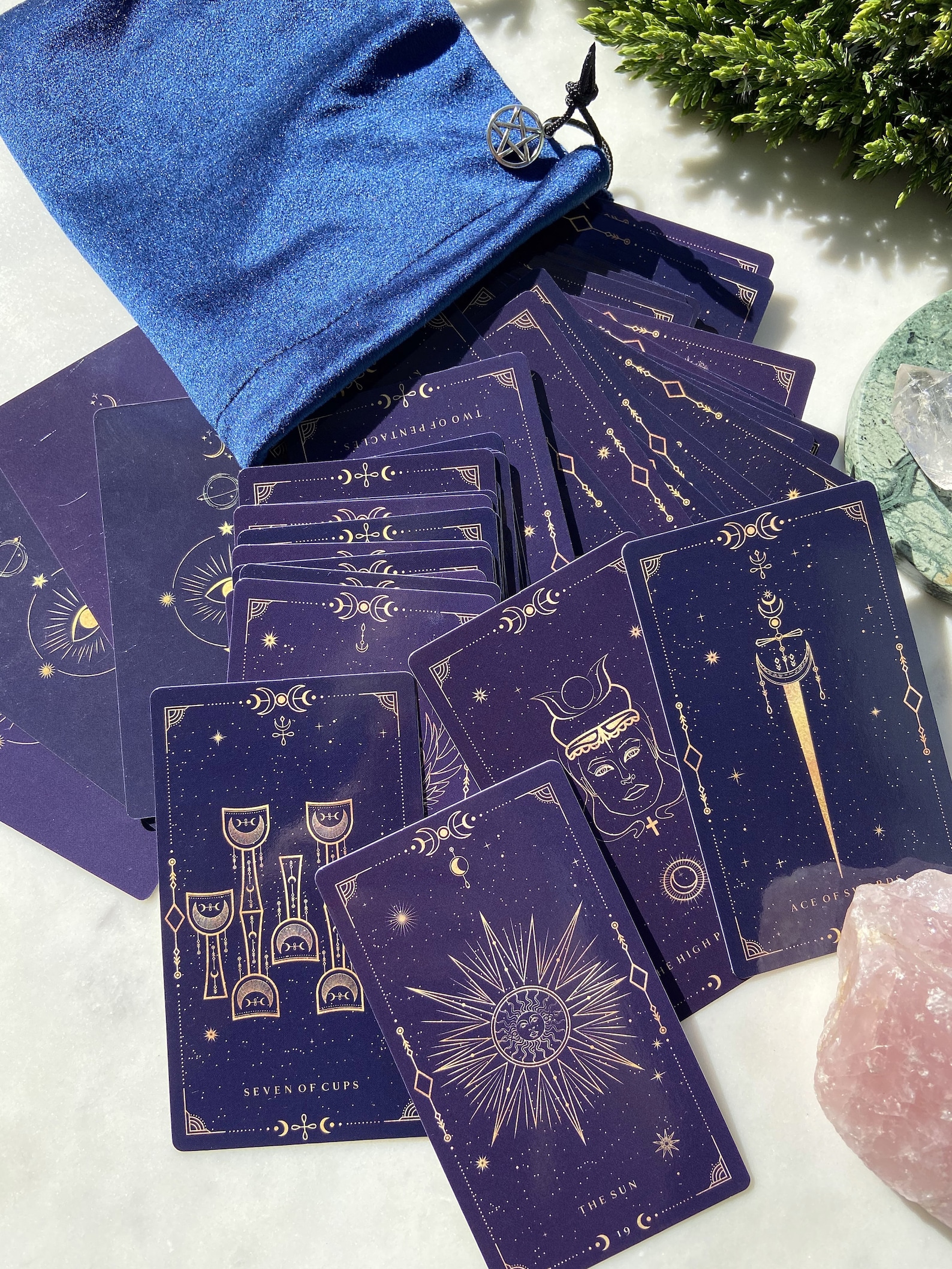 DARK PURPLE GOLD Tarot Deck 78 Cards, Mystical Universe, Tarot Deck ...